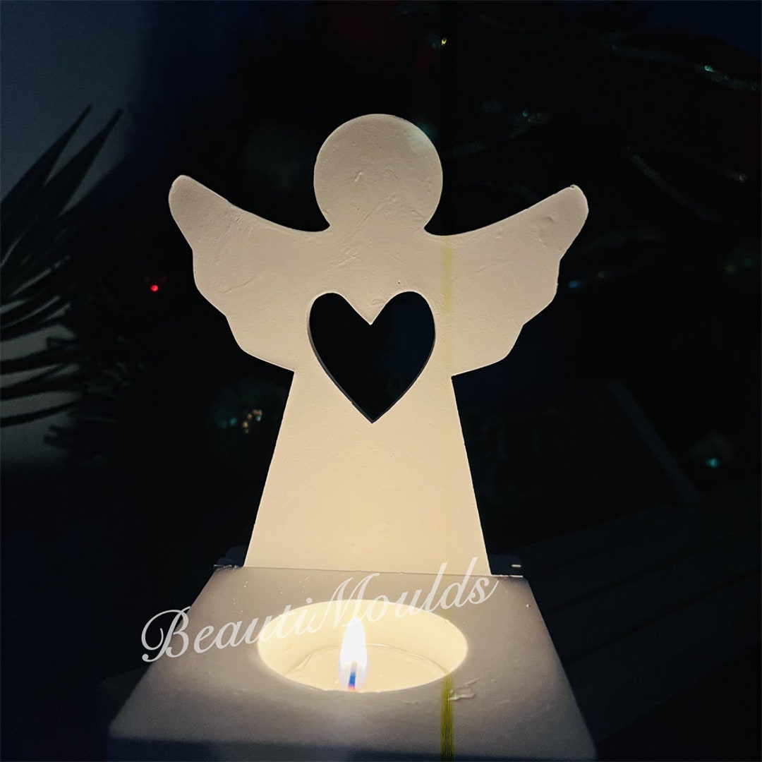 Silicone Mold , Heart Angel Insert for Tea Light Holder , Angels Tea ...