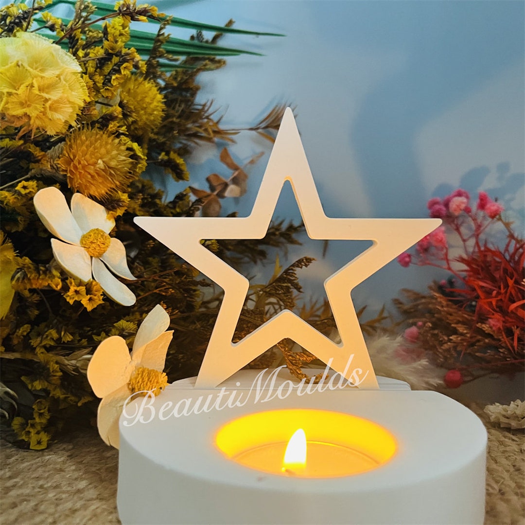 Silicone Mold , Star Insert for Tea Light Holder , Open Star Mold ...