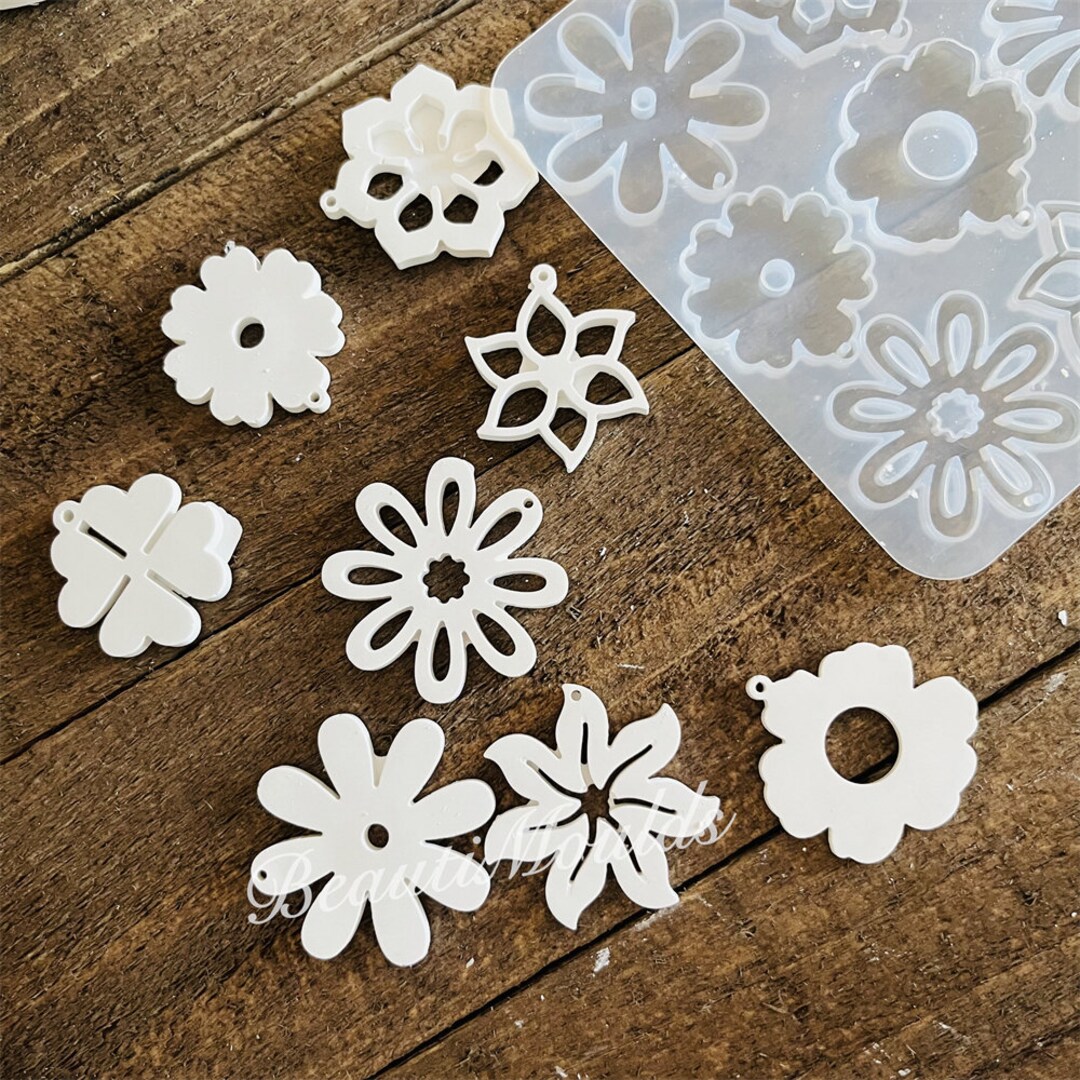 Silicone Mold mini Flowers Mold Flower Pendant Mold Spring Decoration ...