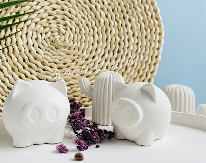 Cute Lucky Pig Mould, Little Piggy Silicone Mold, Handmade Epoxy Resin ...