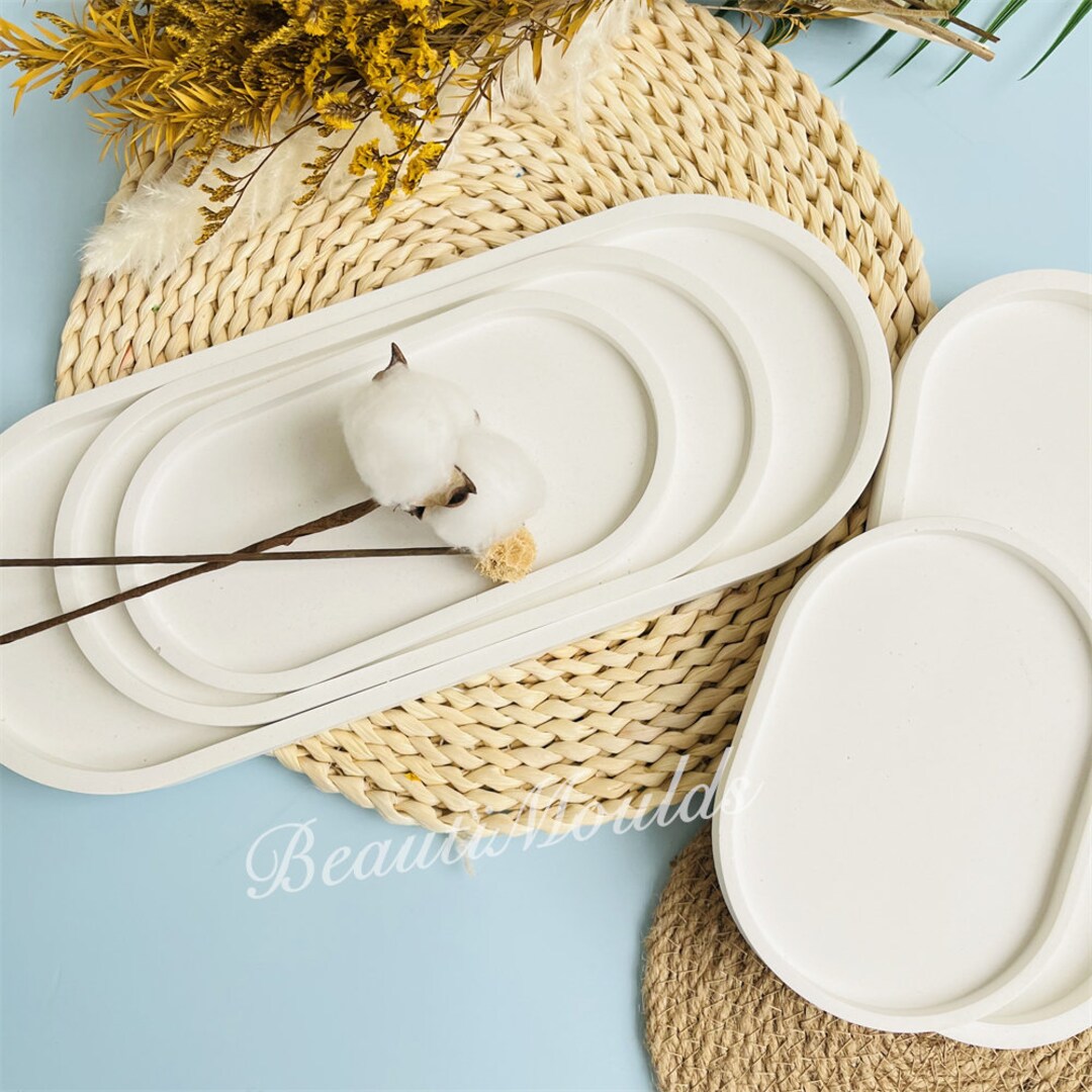 Silicone Mold 5 Sizes Oval Tray Molds , Jewelry Tray Home Decoration ...