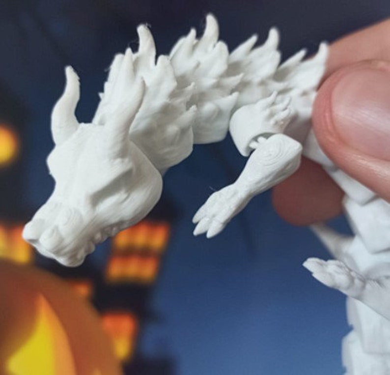 3D Printed Articulating Ghost Dragon - Etsy
