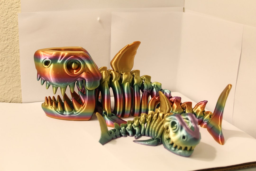 3D Printed Articulating Skeleton Shark - Etsy