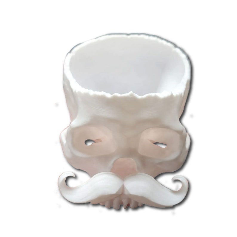 3D Printed Skull Candy Bowl W/ Mustache - Etsy