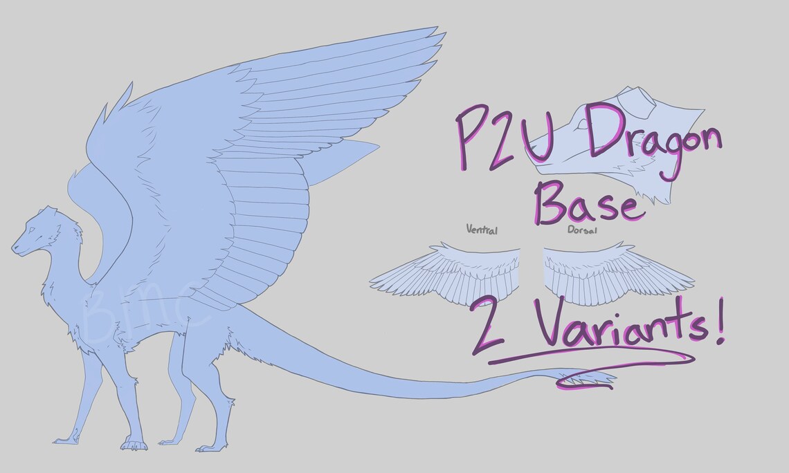 P2U Dragon Base - Scaled & Feathered - Etsy