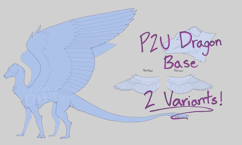 P2U Dragon Base - Scaled & Feathered - Etsy