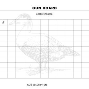 Ducks Unlimited Gun Squares and Silent Auction Fund Raiser Bid Sheet ...
