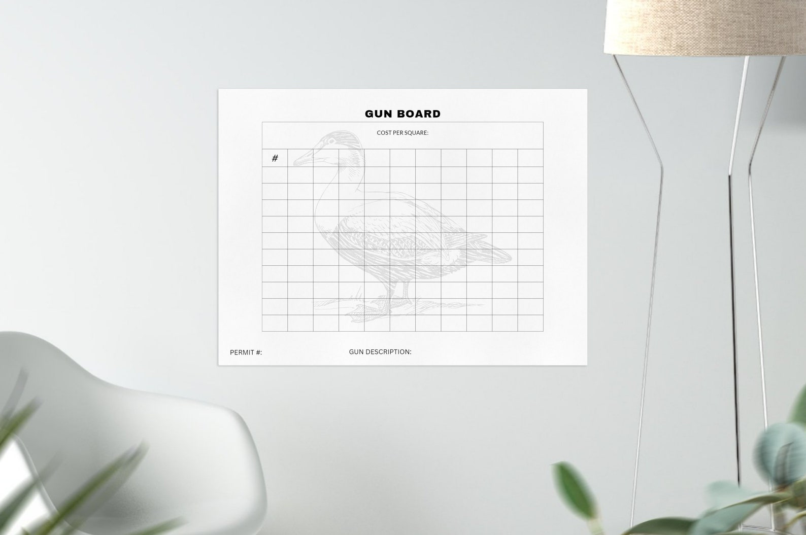 Ducks Unlimited Gun Squares and Silent Auction Fund Raiser Bid Sheet ...