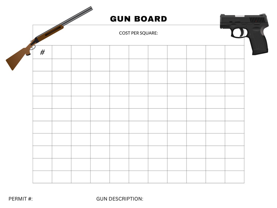 100 Square Gun Board Square Fund Raiser, Fund Raising Banquet ...