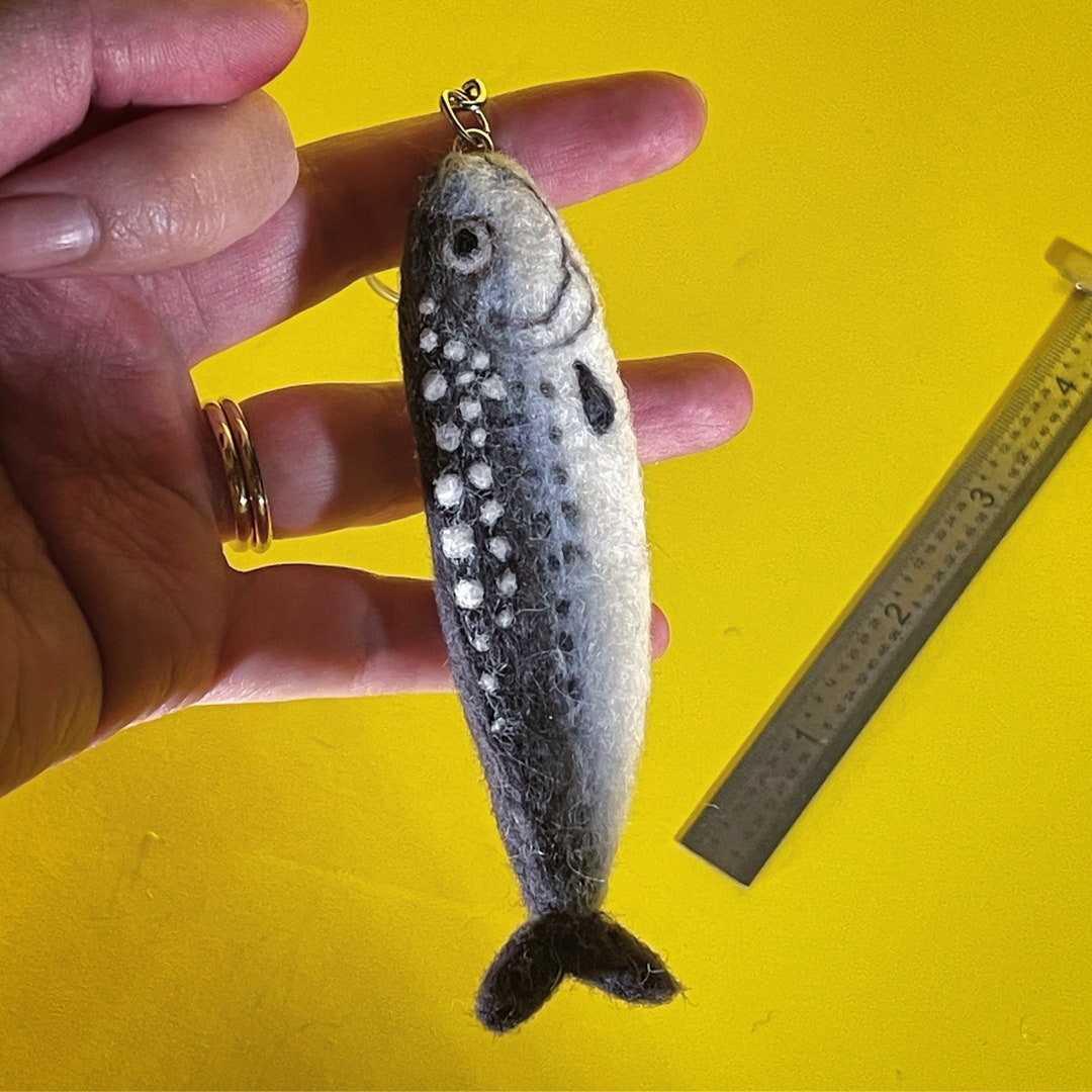 Needle Felted Wool Realistic Sardine Hanging Ornament - Felt Fish ...