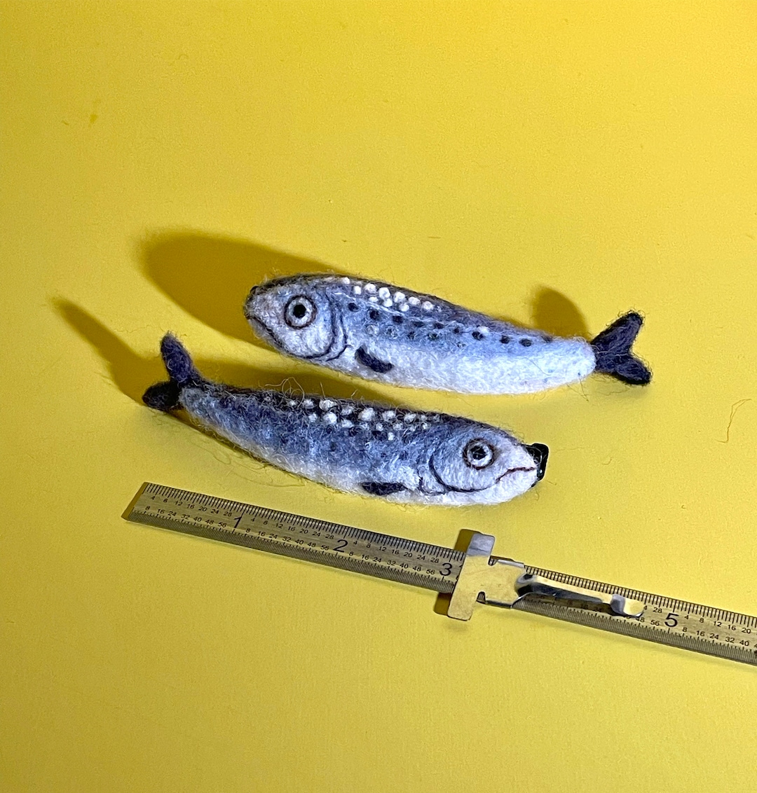 Needle Felted Wool Realistic Sardine Hair Clip - Fish Hair Clip ...