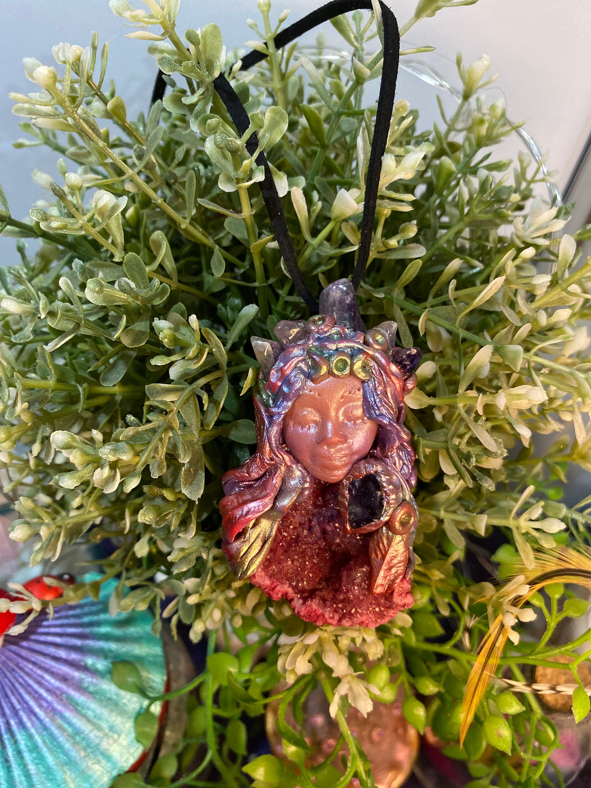 Mother Maiden Crone Mer-goddess Geode Pendant - Etsy