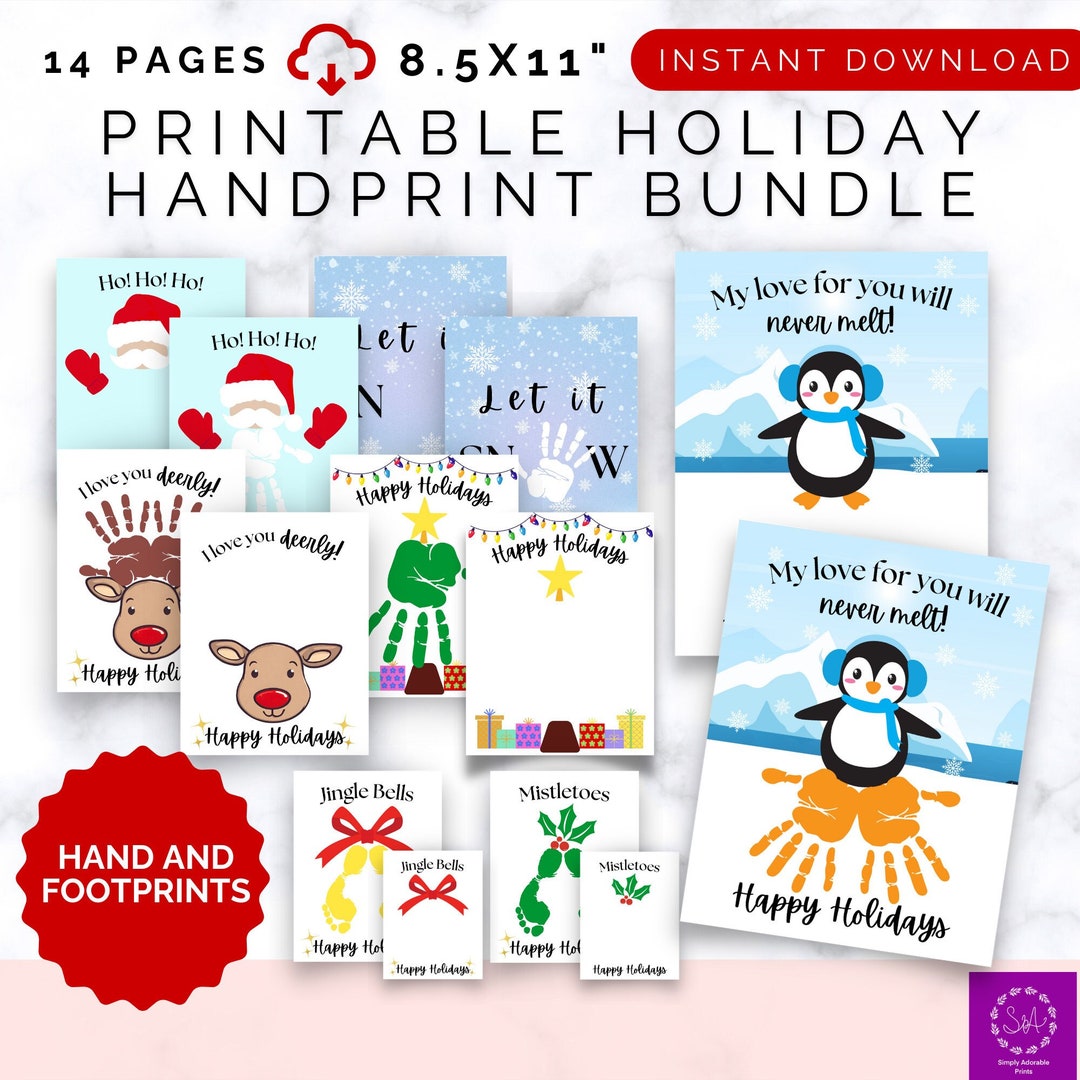 Printable Handprint Craft | Christmas Handprint Bundle | Christmas ...