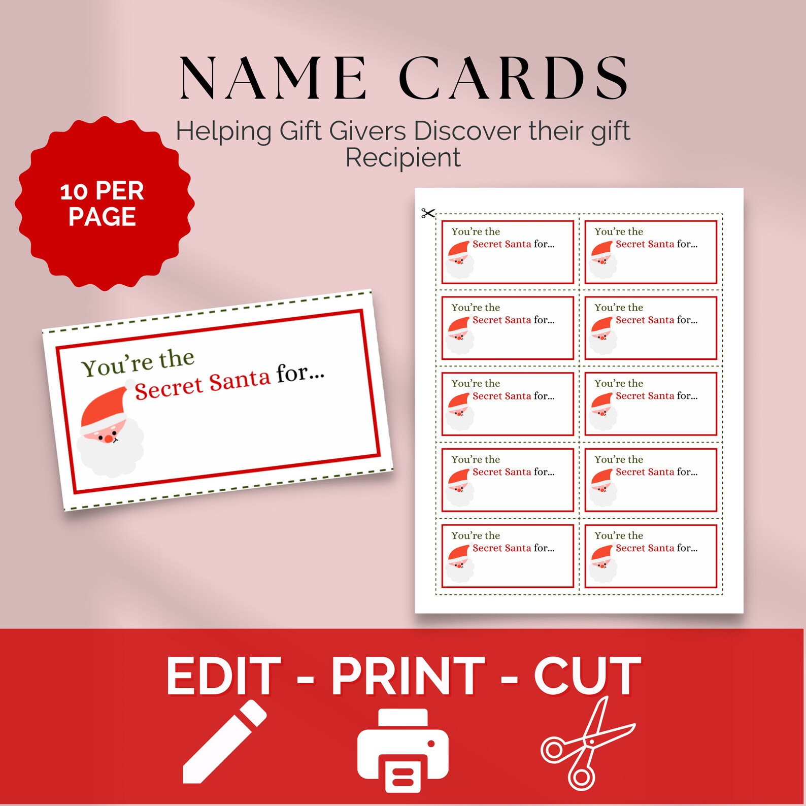 Editable Secret Santa Questionnaire | Printable Secret Santa Form ...