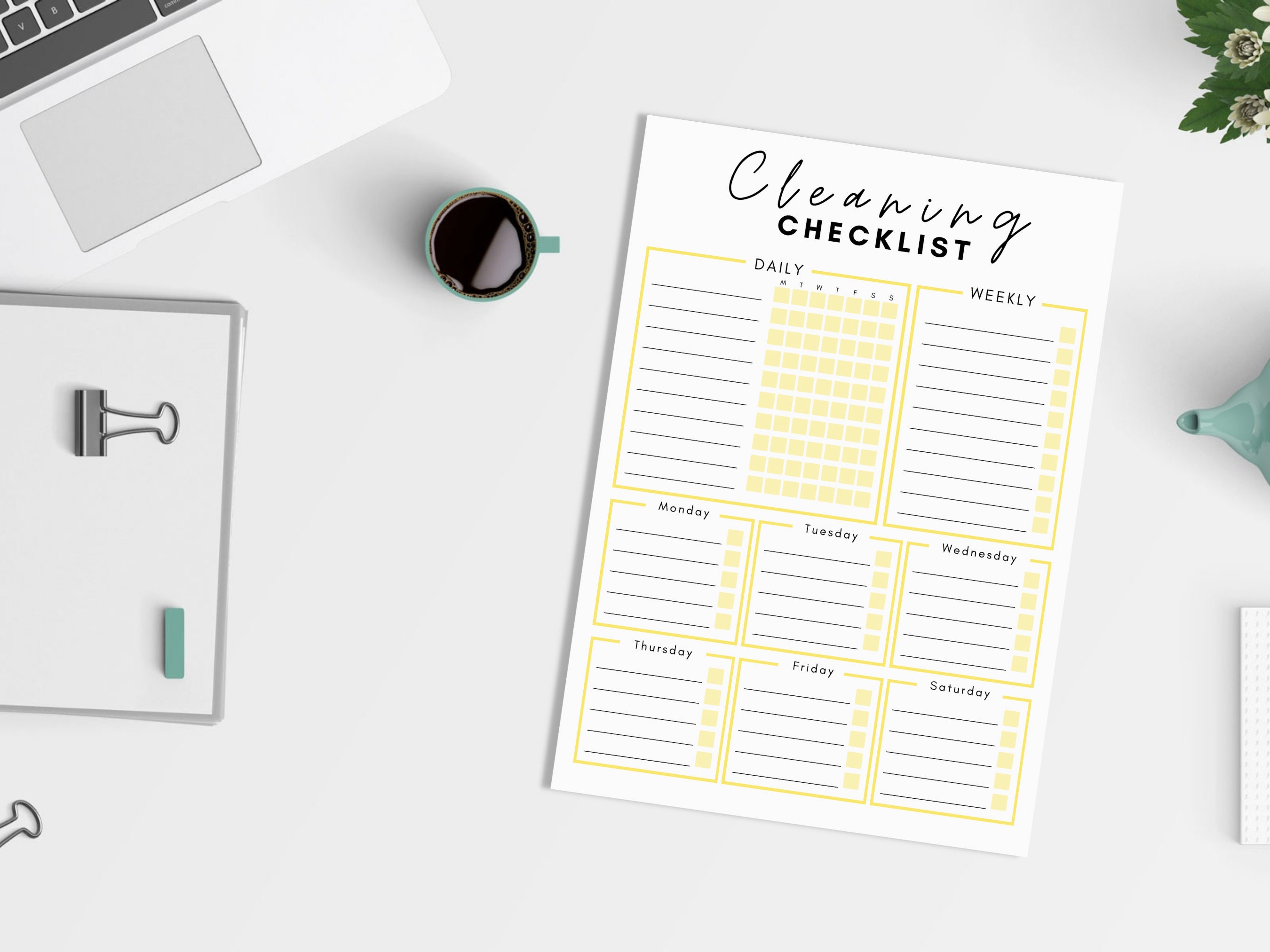 Digital Cleaning Checklist 20 Cleaning Checklist Planner - Etsy