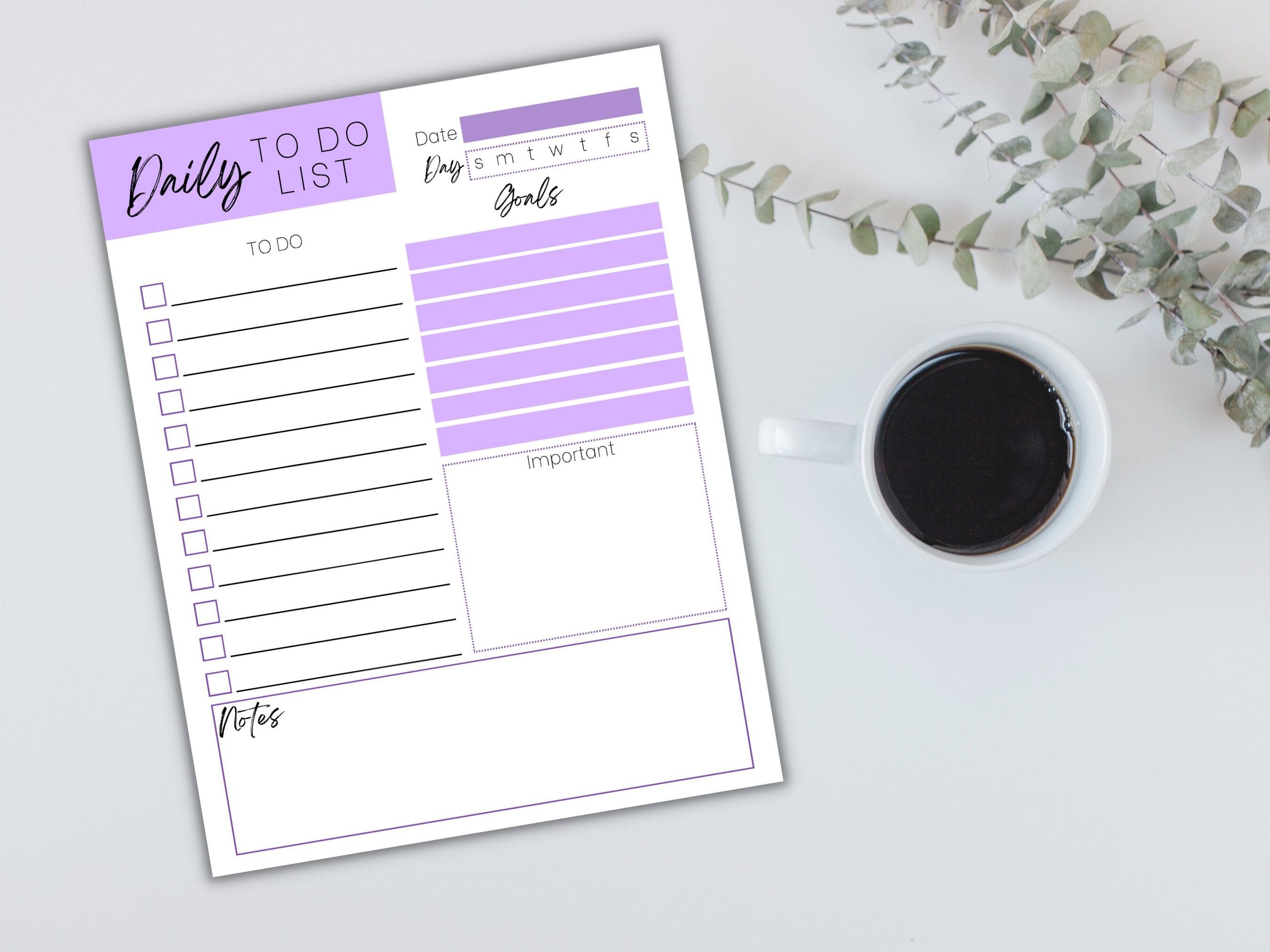 Daily Habit Tracker | Digital to Do List | Printable Journal ...
