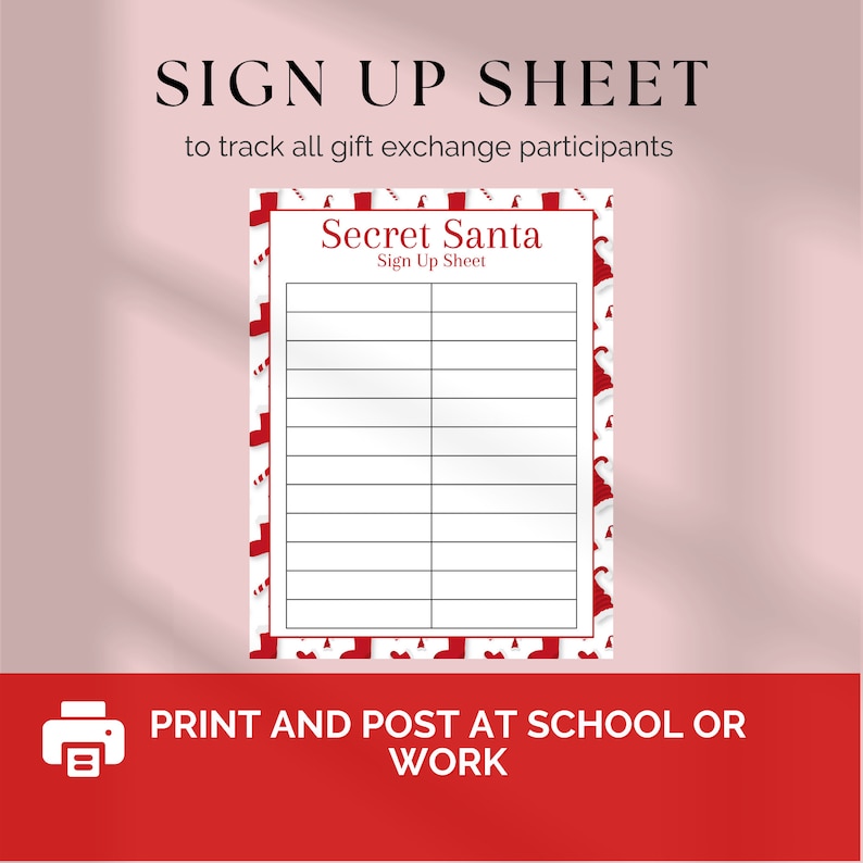 Editable Secret Santa Questionnaire | Printable Secret Santa Form ...