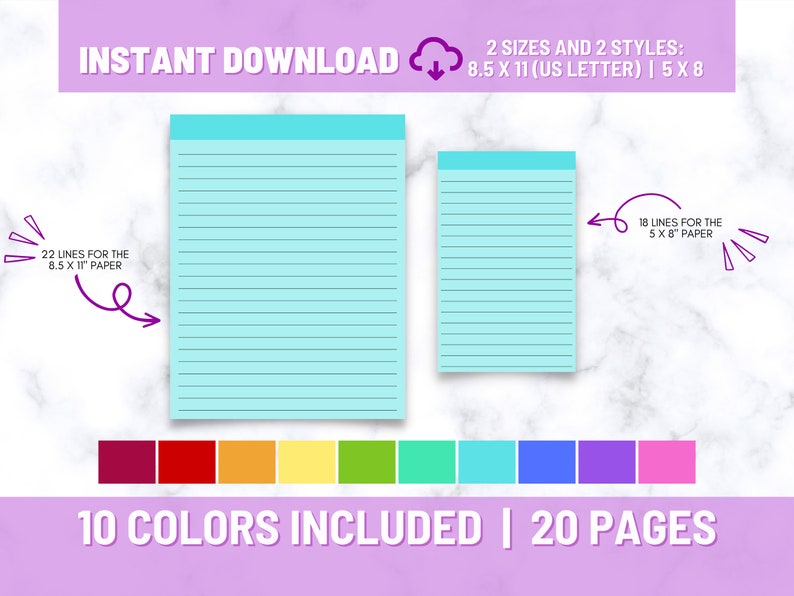 Digital Note Paper | 40 | Goodnotes Notepad | Notebook Paper | Note ...