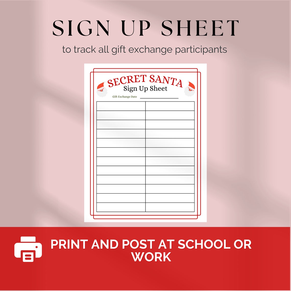 Editable Secret Santa Questionnaire Printable Secret Santa Form ...