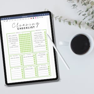 Digital Cleaning Checklist | 20 | Cleaning Checklist Planner Page ...