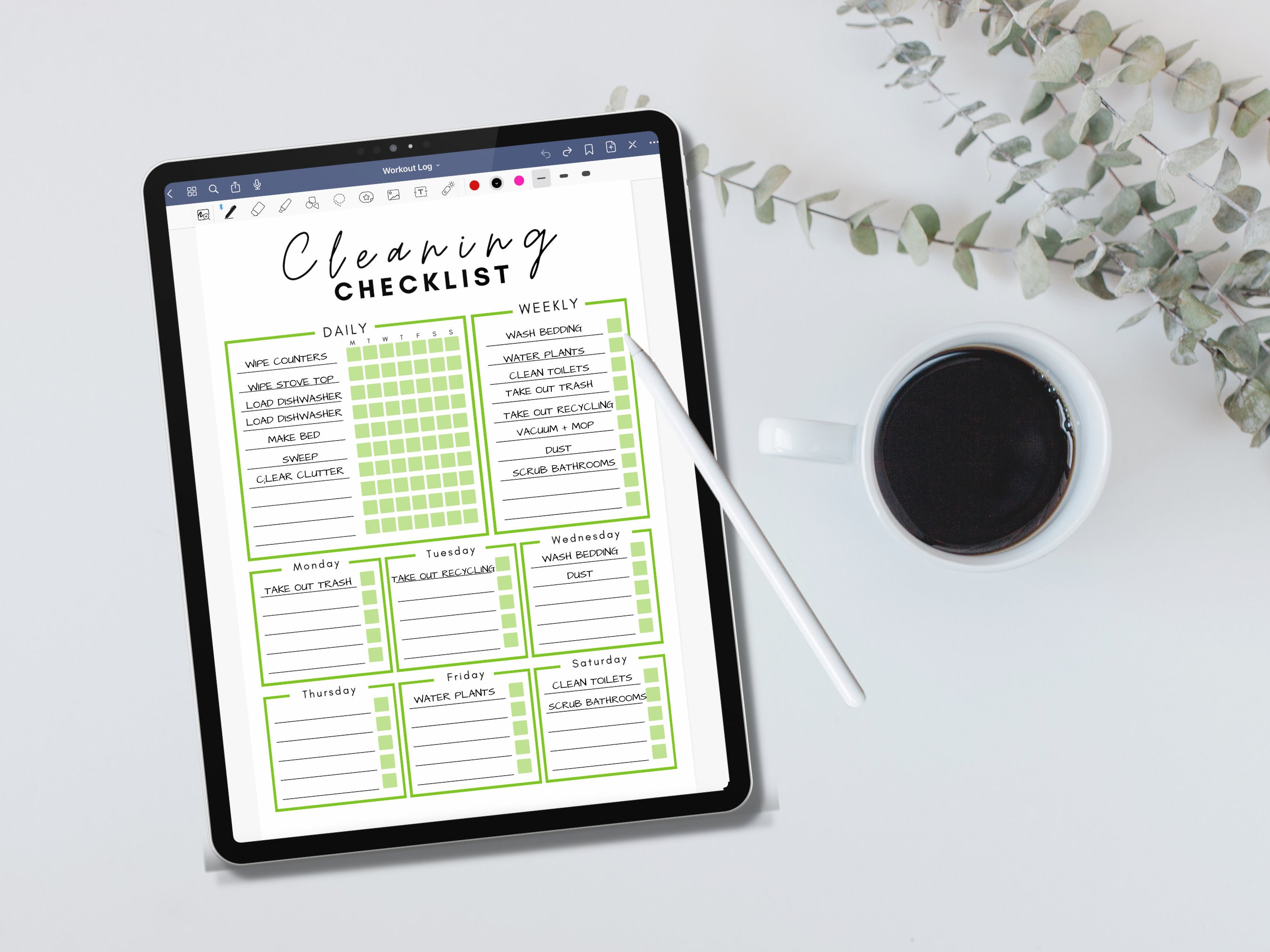 Digital Cleaning Checklist 20 Cleaning Checklist Planner - Etsy