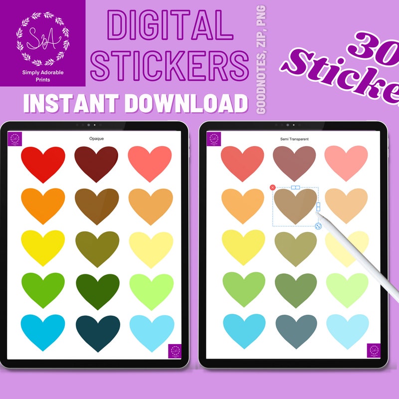 Digital Hearts - Etsy