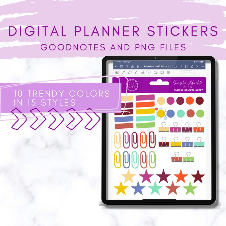 Digital Planner Stickers | 150 | Digital Sticky Notes | Precropped ...