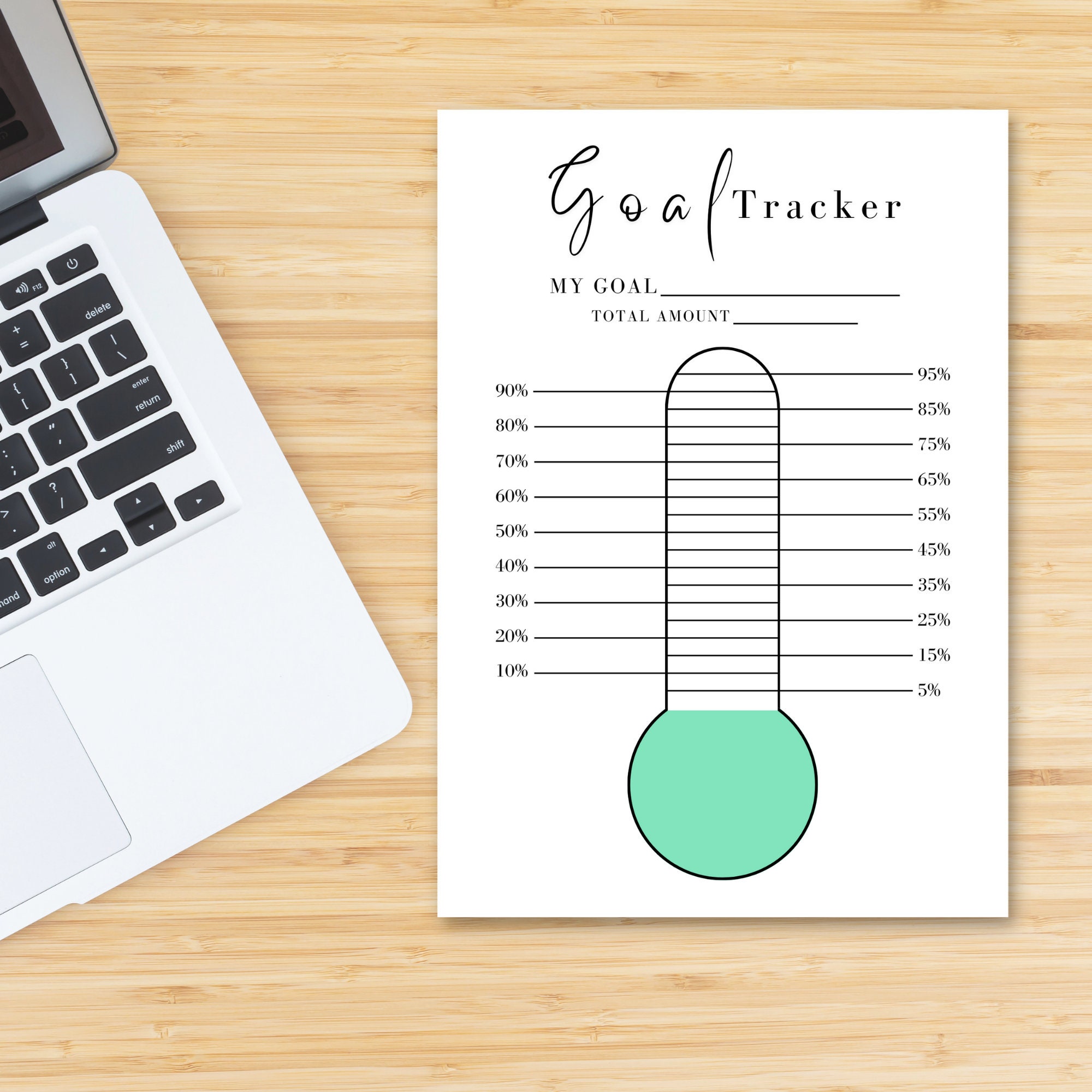 Printable Goal Thermometer 20 Digital Goal Tracker Debt - Etsy