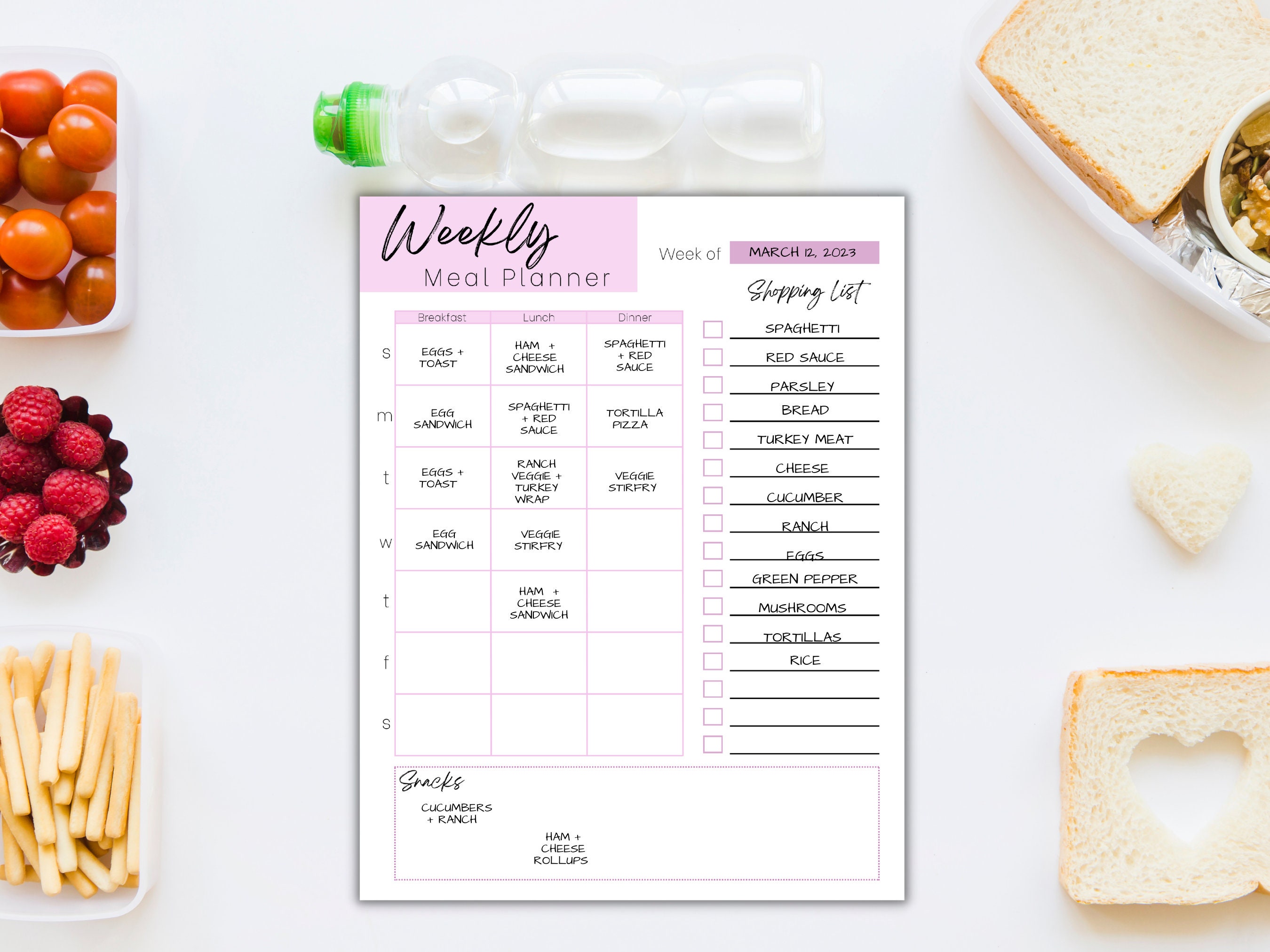 Weekly Meal Planner | Digital Meal Tracker | Printable Meal Planner ...