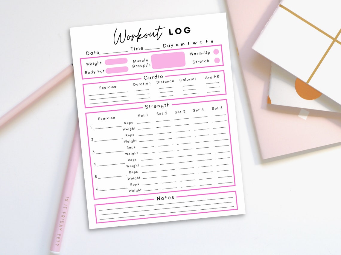 Digital Workout Log | 20 | Gym Workout Tracker | Exercise Journal ...