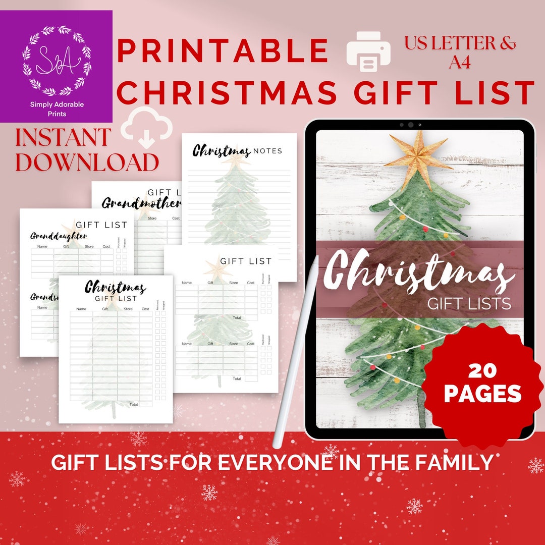 Printable Christmas Gift Lists | Christmas Wish List | Printable ...