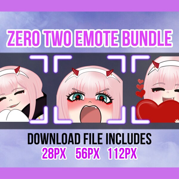 Twitch Zero Two Emotes - Etsy