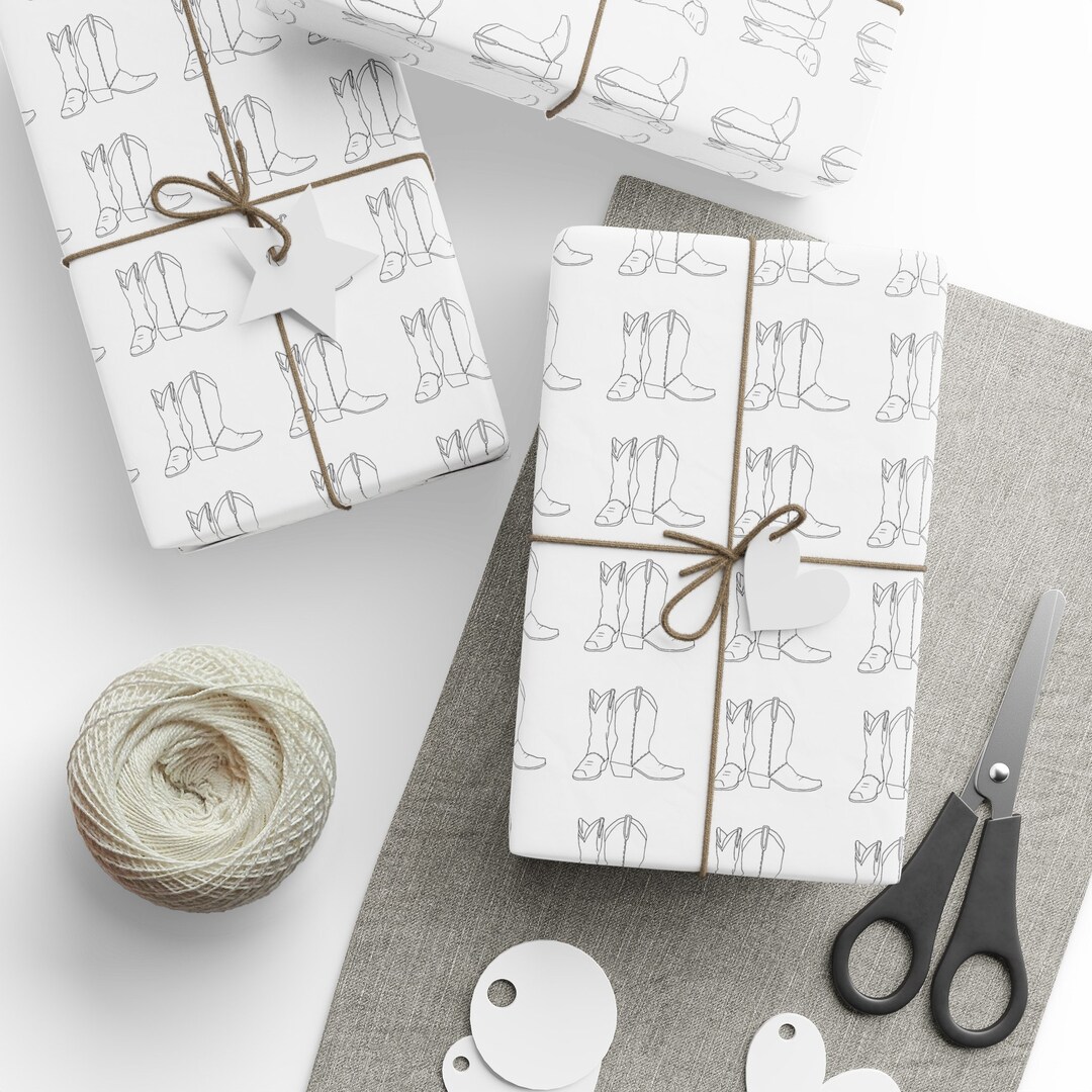 Cowboy Boot Wrapping Paper - Etsy