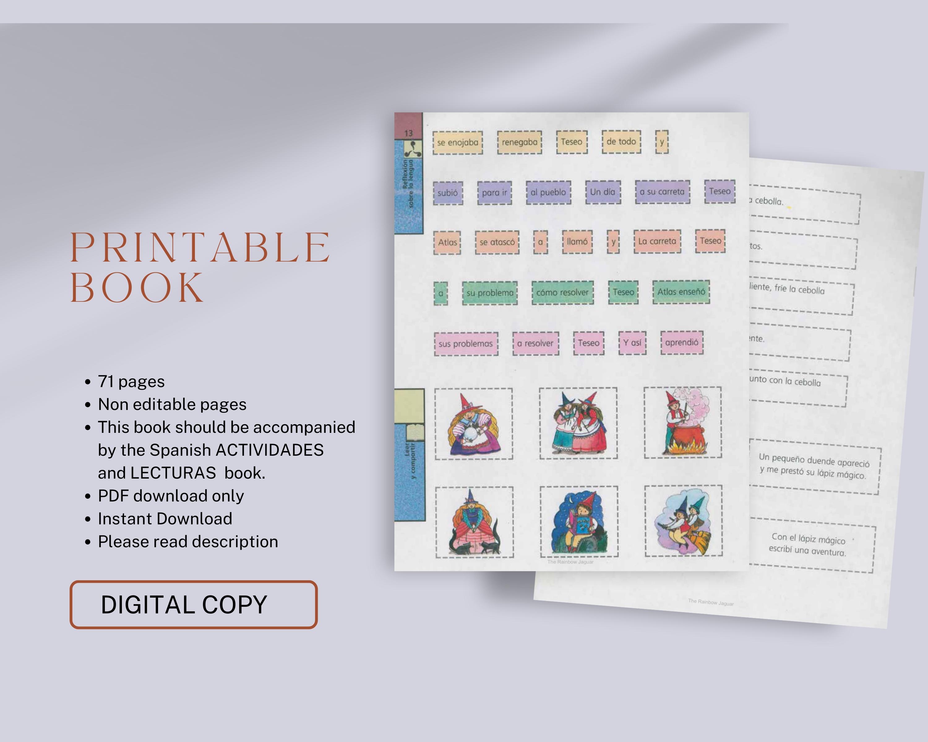 Spanish Second Grade Recortable Book - Libro De Español Segundo Grado ...