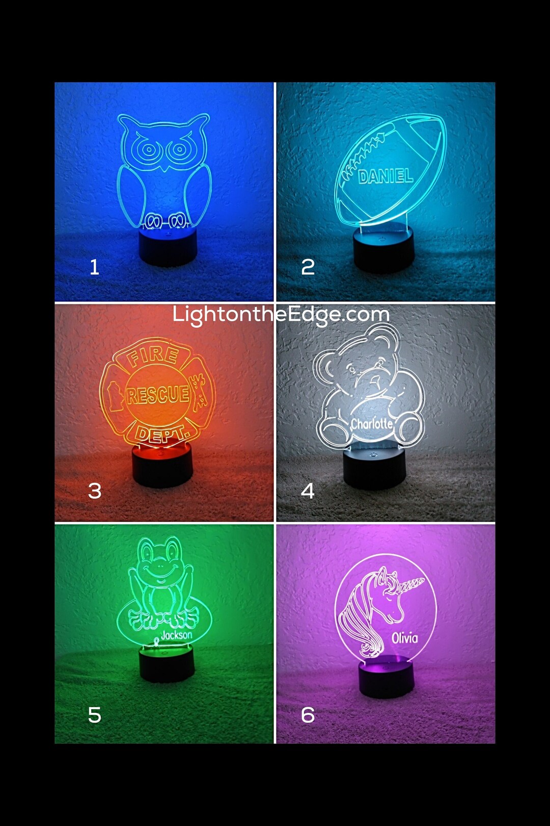 Customizable Laser Engraved Edge Lit Nightlights - Etsy