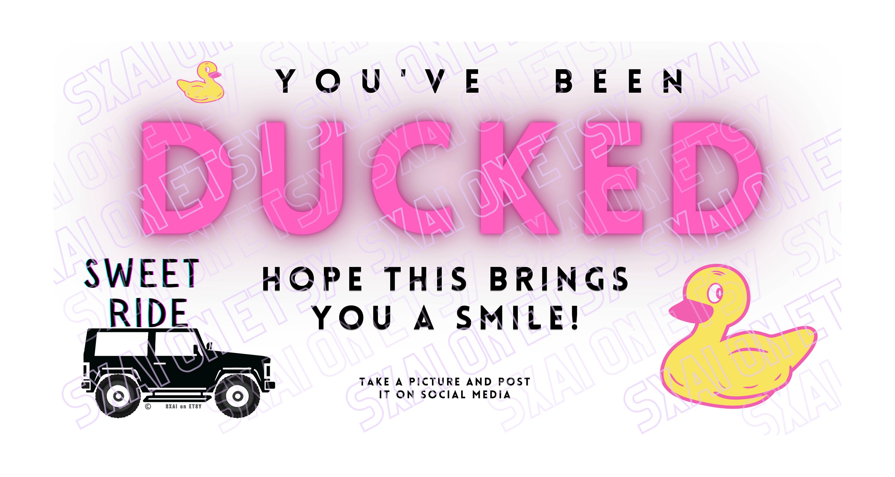 YOUVE BEEN DUCKED - Jeep Pink - Digital Downloadable Tags - Etsy