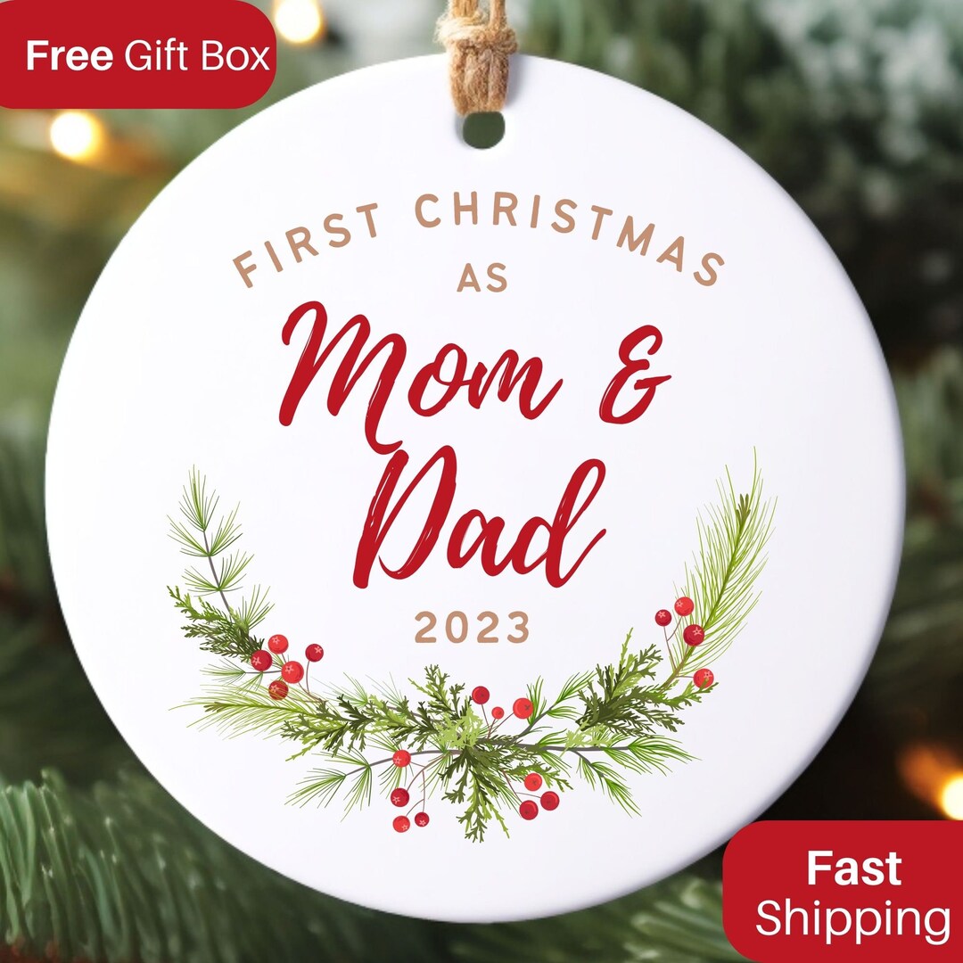New Mom and Dad Christmas Ornament 2024 New Parents Ornament Mom & Dad ...