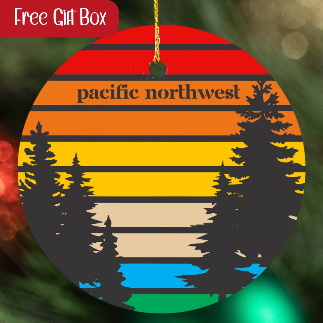 Pacific Northwest Ornament, PNW, Washington State Gift, Upper Left USA ...
