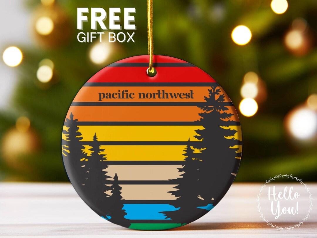 Pacific Northwest Ornament, PNW, Washington State Gift, Upper Left USA ...