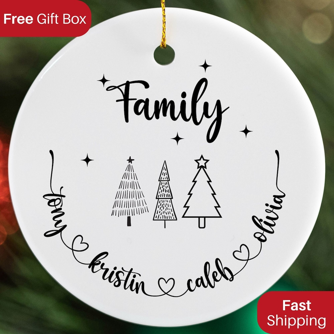Personalized Family Names Christmas Ornament Custom Names Family ...
