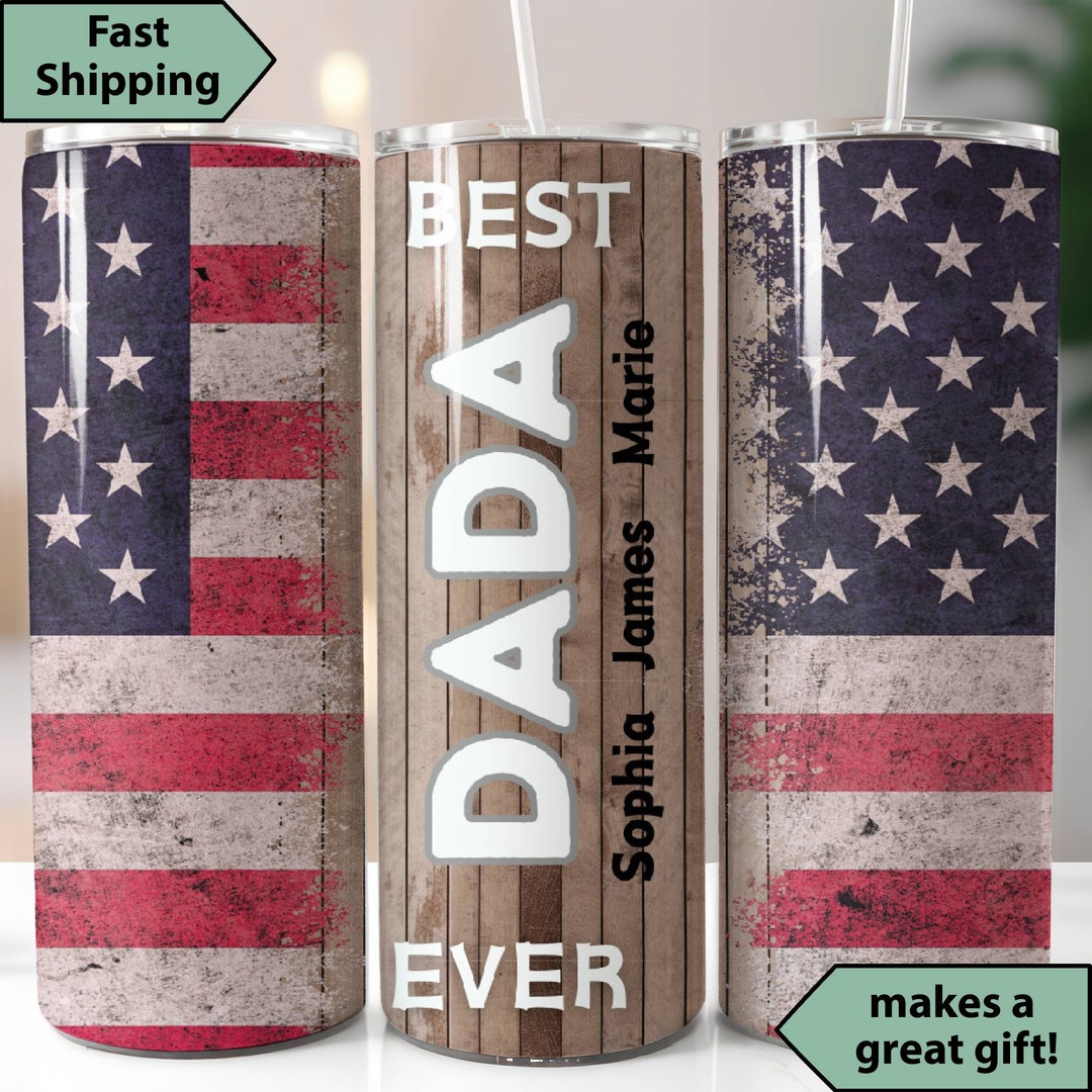 Personalized Best Dada Ever Tumbler, Father's Day Gift From Kids ...