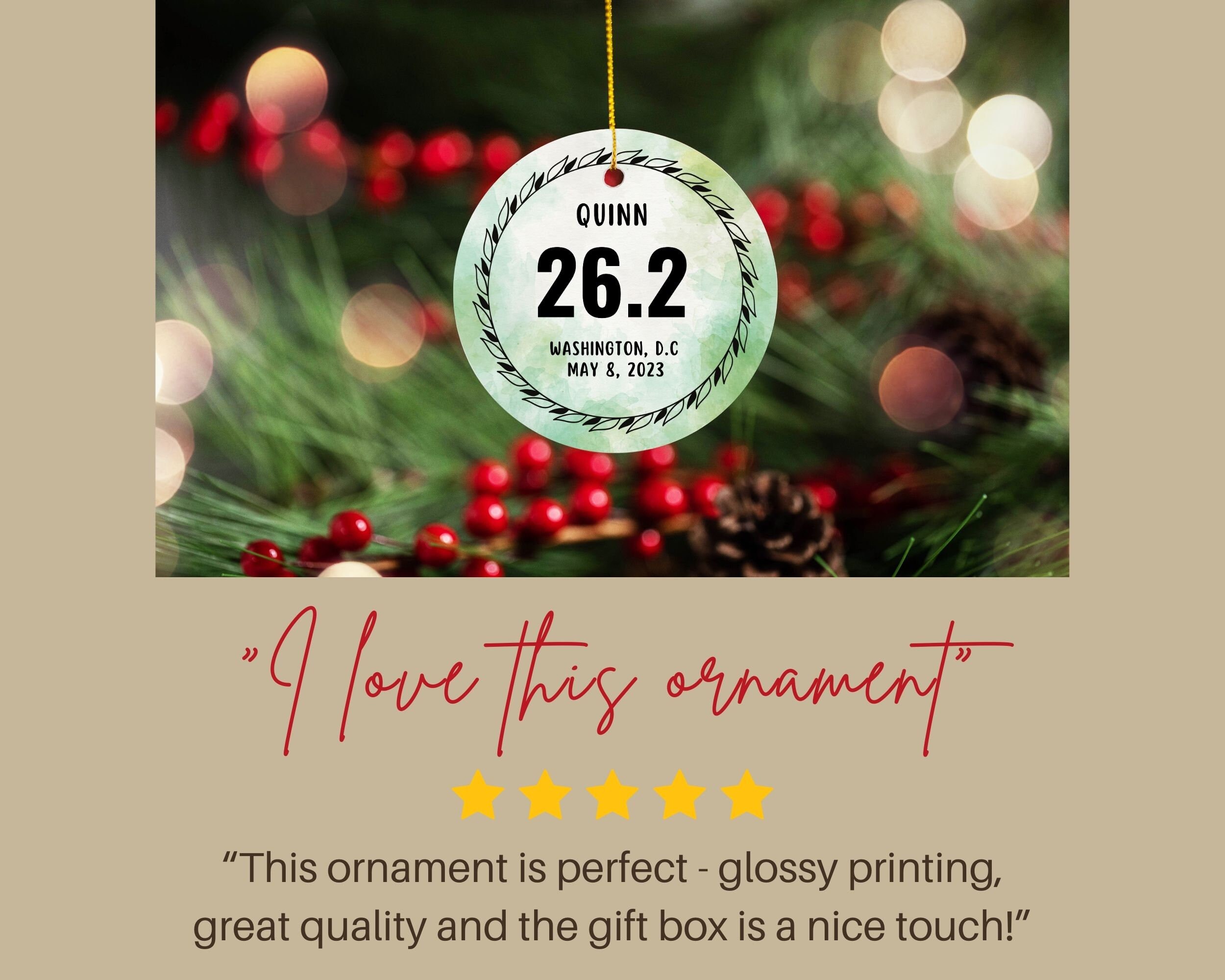 Personalized Running Ornament, Running Gifts, Custom Marathon Ornament ...