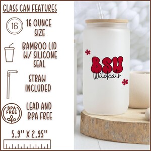 Custom College Iced Coffee Glass, Personalized Name College Glass Beer ...