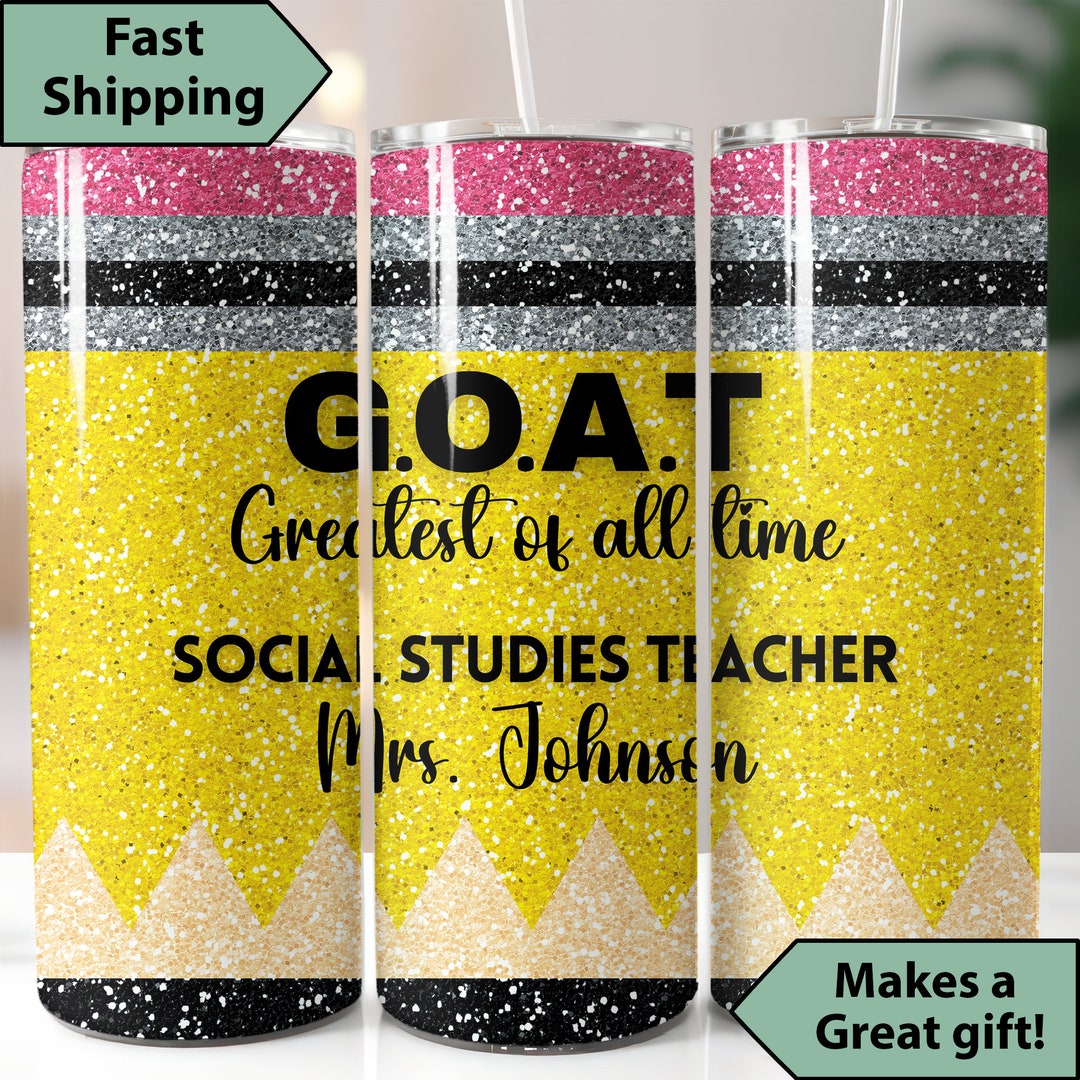 Personalized Social Studies Teacher Tumbler, Teacher Appreciation Week ...