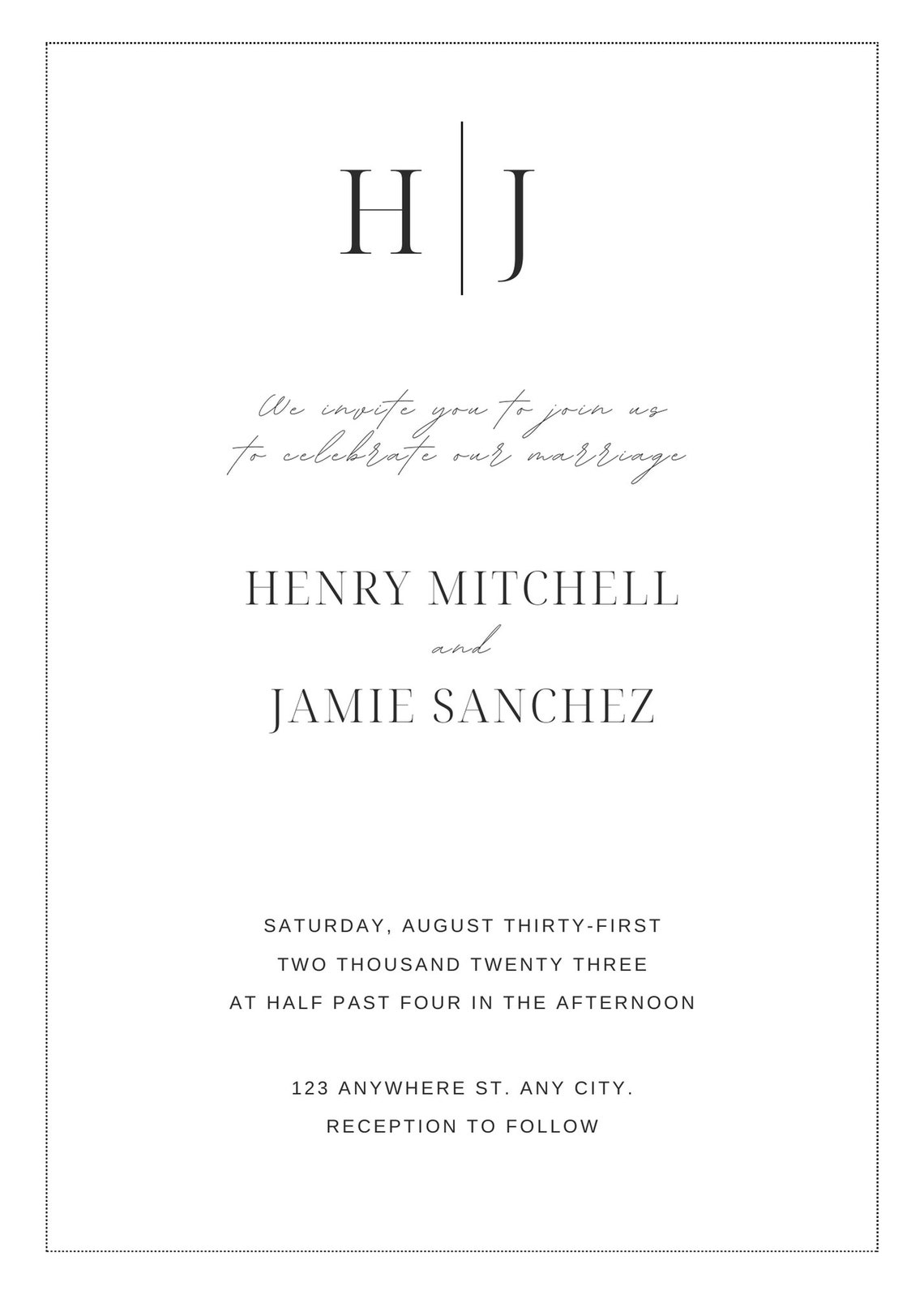 Editable Minimalist Wedding Invitation Bundle, Minimal Invitation ...