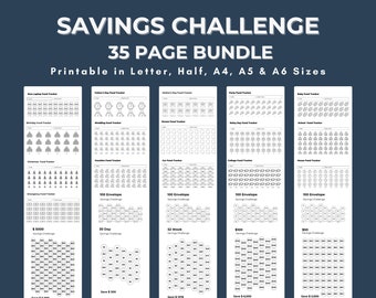 Money Saving Challenge Savings Tracker Printables Savings Tracker ...