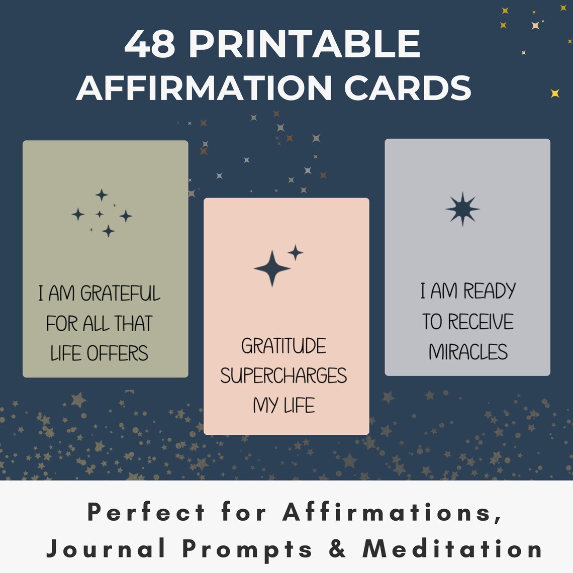 Positive Affirmation Cards Deck Printable Affirmations Cards Positive ...