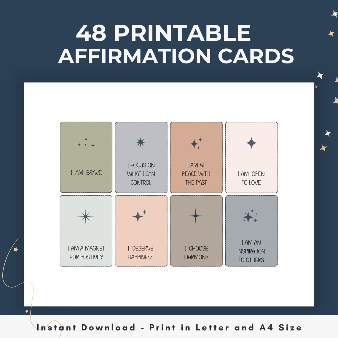 Positive Affirmation Cards Deck Printable Affirmations Cards Positive ...