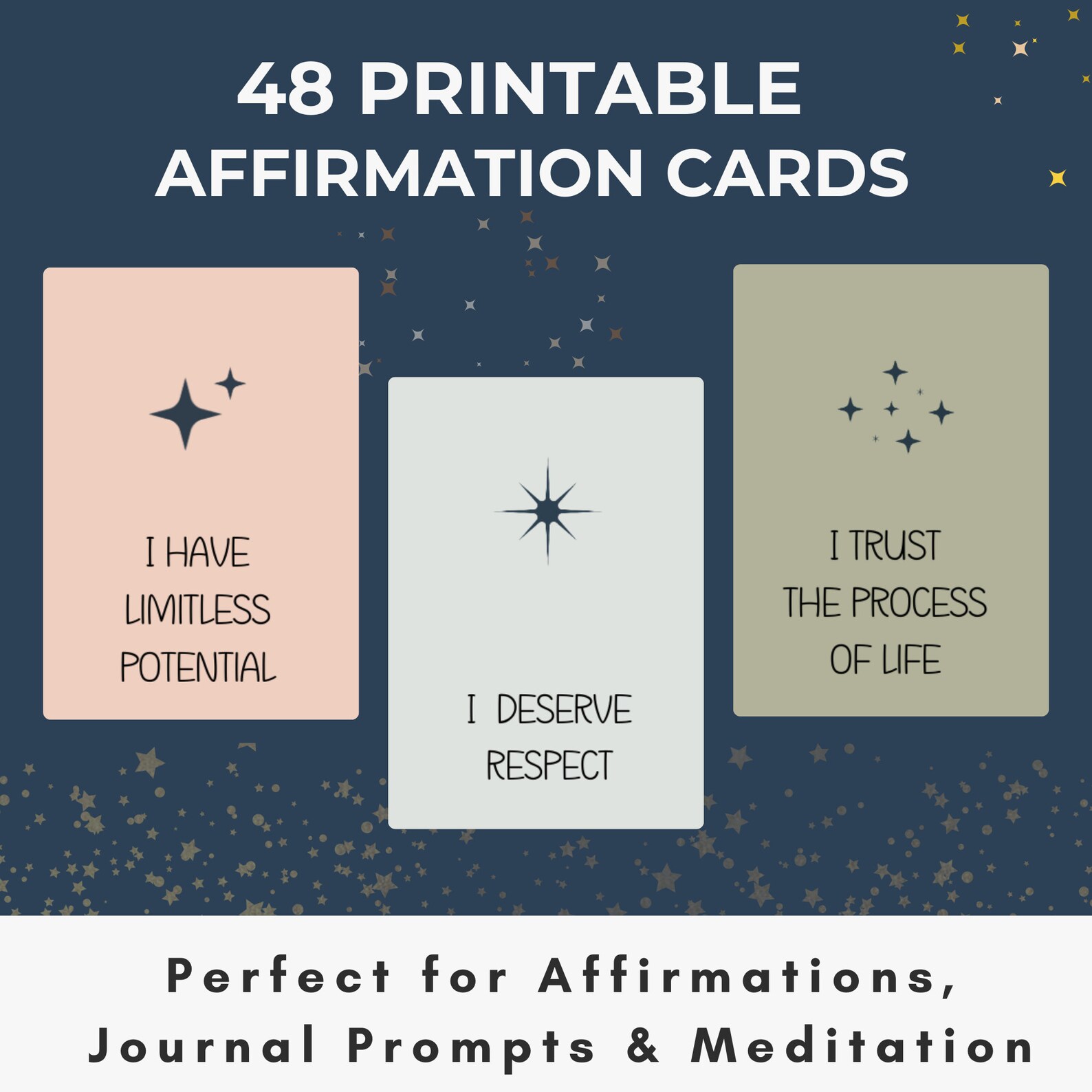 Positive Affirmation Cards Deck Printable Affirmations Cards Positive ...