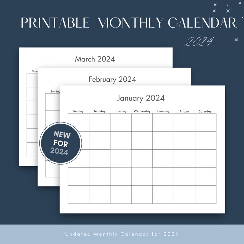 Printable Planner Monthly Planner Instant Download 2024 Undated Monthly ...